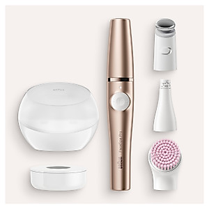 Braun FaceSpa Pro SE921 | All-in-one Beauty Device for Facial Epilation | Incl. Facial Epilator, Attachment for Skin Tightening & Facial Cleansing Brush