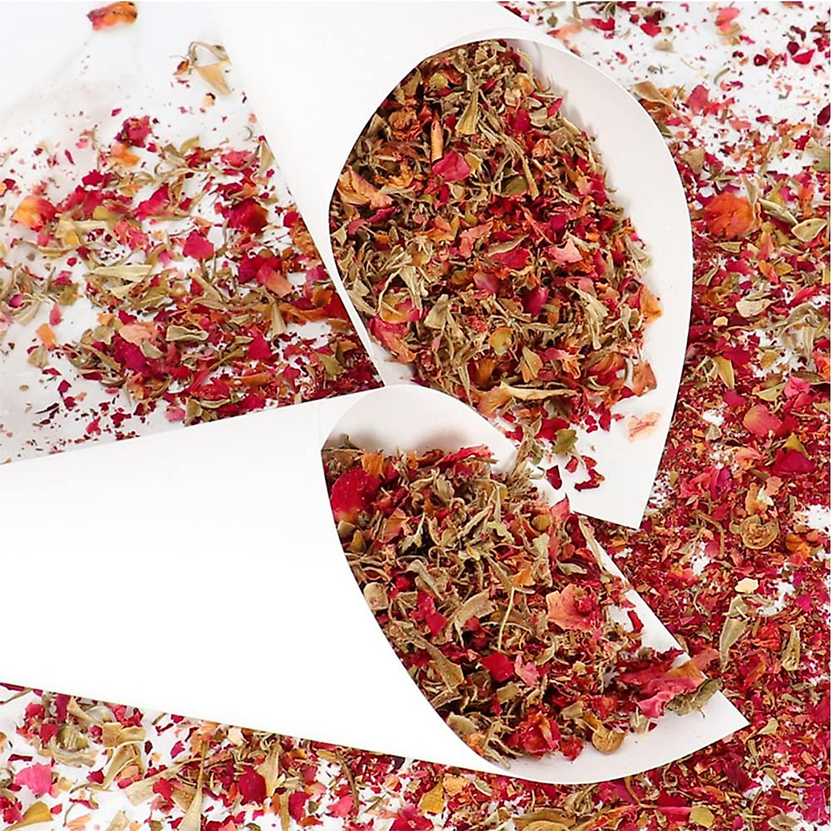 Bekecidi 30 Pieces biodegradable confetti Cones and Stand Tray Paper Cone Box 30 Holes Suitable Placing Dried Flower Petals Confetti for Wedding, Engagement, Party, Birthday (White)