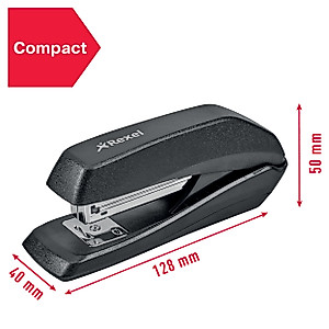 Rexel Ecodesk compact stapler, 20 Sheets, Made with 50% recycled plastic, Eco friendly, 2100029, Black