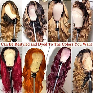 LAPONDAI Lace Front Wigs Human Hair Body Wave 13x4 HD Lace Frontal Wig Pre Plucked with Baby Hair Gluless Wigs Human Hair for Black Women 150% Denisty Natural Color (18Inch)