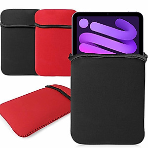 G-HUB - Reversible Neoprene Sleeve for iPAD MINI & iPAD MINI 2 - Cover is BLACK on the outside (or RED when reversed) - Designed by G-Hub specifically for use with the Apple iPad Mini and iPad Mini 2