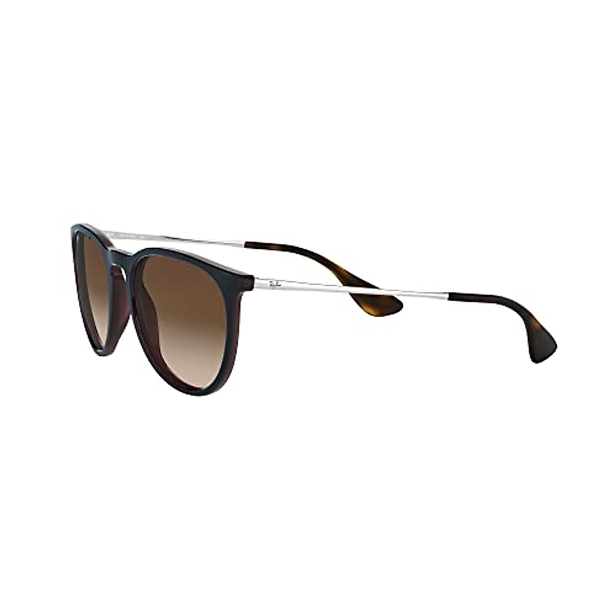 Ray-Ban RB4171 Erika Round Sunglasses, Mirror Blue On Light Brown/Brown Gradient Dark Brown, 54 mm