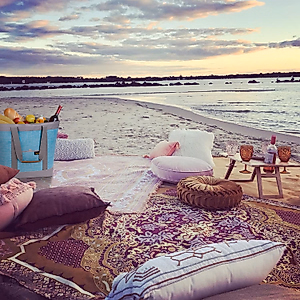 ifavo Premium Insulated Cooler Bag with HD Thermal Foam, Reusable Large Grocery Cooler Bag for Shopping Trip, Frozen and Hot Grocery Delivery,Outdoor Picnics,Beach Travel (Blue)