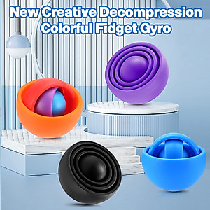 Mebokee Fidget Gyroscope Fidget Spinner Toy Party Favors Finger Toy Hand Fidget Spinner for Adult Kids -ADHD Anxiety Toys Stress Relief Reducer Black