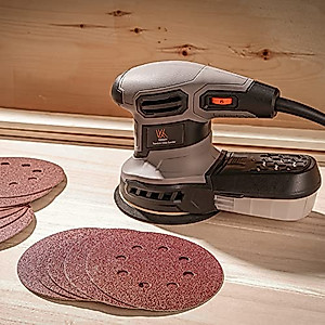 3 Amp Orbital Sander, KEKOY 6 Speeds Random Orbit Sander, 5” Electric Sander Kit with 12pcs Sandpapers, Dust Collector and Vacuum Adapter, Ideal Sanders for Woodworking