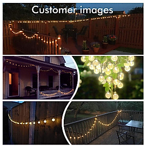ALOVECO Solar String Lights Outdoor, 25ft 40 LED Crystal Ball Waterproof String Lights Solar Powered Fairy Lighting for Garden Home Landscape Holiday Decoration