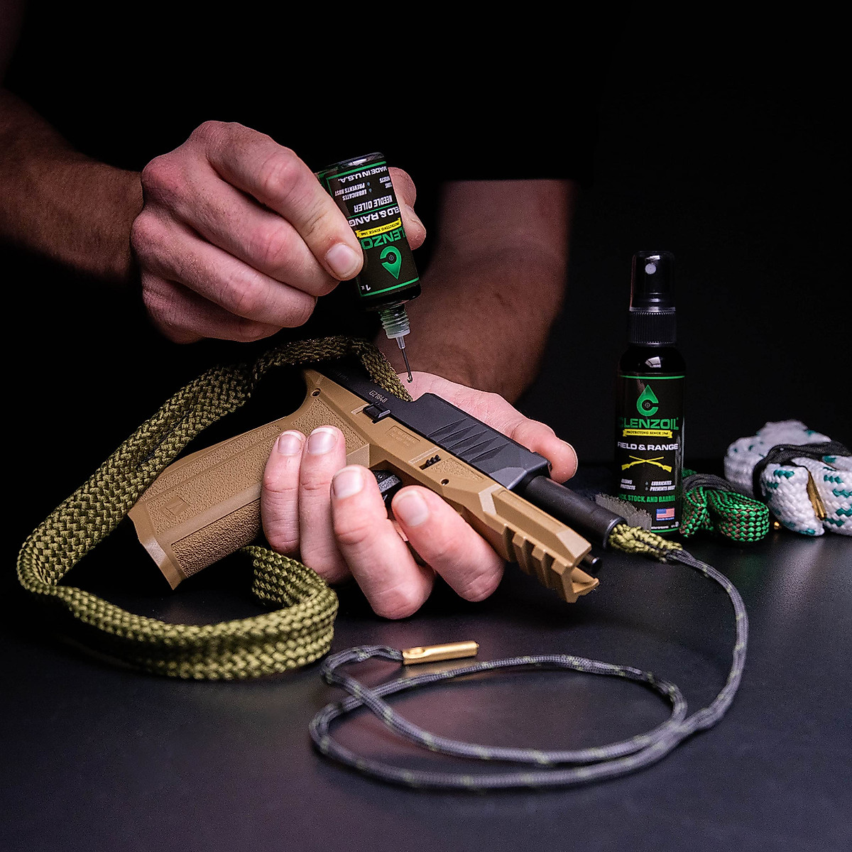 Clenzoil Three Gun Cobra Bore Cleaning Combo Kit | .223 Cal 5.56mm | .357 Cal .38 Cal 9mm | 12 Gauge | Barrel Snake Cleaning Kit for Rifle, Pistol and Shotgun