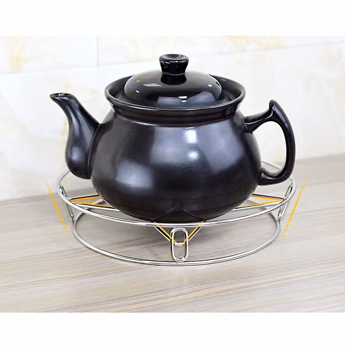 1PC Stainless Steel Pan Pot Holder Round Potholder Metal Pan Holder Rack for Milk Pot Holder Cooking Home Kitchen Restaurant