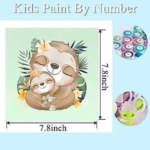bleihum 4 Pack Paint by Numbers for Kid Ages 4-8,Animals Paint by Number Kits for Kids, DIY Animal Oil Painting Suitable for Home Decoration (Frameless,8x8inch)