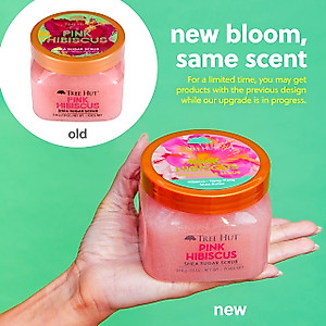 Tree Hut Pink Hibiscus Shea Sugar Scrub | Exfoliating Body Scrub Removes Dead, Dry Skin for a Soft & Hydrated Feel | Nourishing Essential Body Care | 18 fl oz.