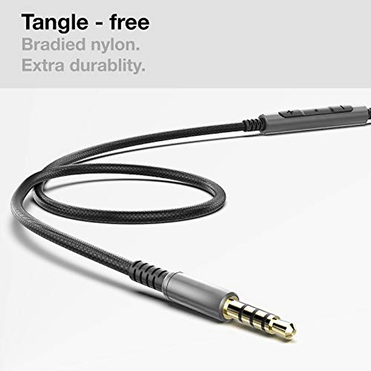 Thore Replacement Headpone Cable with USB C Connector (3.5mm) Audio Aux Cord with Mic (Male 3.5mm Auxiliary) Microphone/Volume Remote (Compatible with Beats/Sony/Sennheiser and Audio Technica) Black