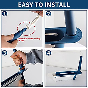 FGSAEOR Telescopic Sink Storage Rack, Adjustable Telescopic 2-in-1 Sink Shelf Rack with a Dish Cloth, Expandable Sponge Soap Holder & Dishcloth Hanger for Sink, Storage Drain Basket for Kitchen (Blue)