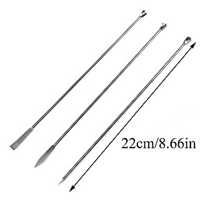 Meuey Lyot 5IN1 Double-Ended Micro lab Spoon Laboratory Equipment Half Round Flat end Scoop Sampler Stainless Steel Miniature Kitchen Spoon for Laboratory Powder metering