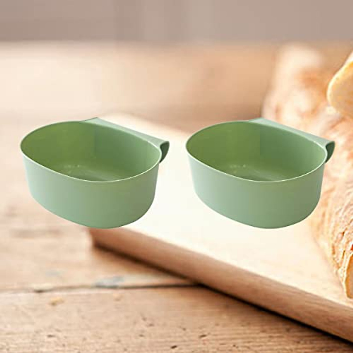 Alipis Plastic Bins Bins 2 pcs Storage Garbage Home Office Green for Kitchen Friendly Environmental Hanging Bin Cabinet Cover Wastebasket Door Without Rubbish Can Trash Rubbish Container