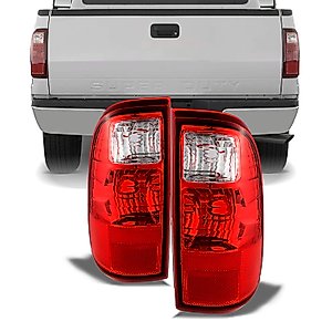 AKKON - For Ford F250/F350/F450 Superduty OE Replacement Red Clear Tail Lights Driver/Passenger Rear Lamps Pair