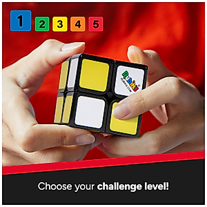 Rubik's Apprentice, 2x2 Beginner Cube 3D Puzzle Game Stress Relief Fidget Toy Easy Activity Cube Travel Game Gift Idea, for Adults & Kids Ages 7 and up