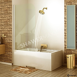 ShowerMaxx, Luxury Spa: ImperialShine Gold Shower Head, 4.5 inch 6 Spray Adjustable High Pressure Showerhead with 360 Degree Tilt, Experience Comfort and Elegance (Polished Brass/ImperialShine Gold)