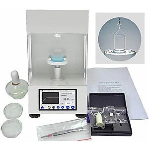 VTSYIQI Liquid Interfacial Tensiometer Surface Tension Measurement Automatic Surface Tension Meter Interfacial Tension Measurement with Platinum Loop Accuracy 0.1mN/m 4.3-inch Touch Screen