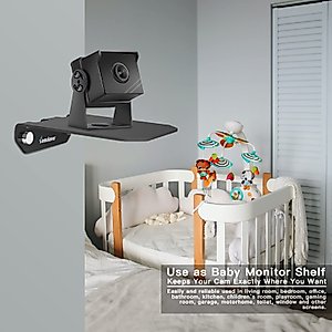 Homakover Acrylic Floating Wall Shelves Set of 2 for Security Cameras, Baby Monitors, Speakers, Strong Adheasive, Easy to Install, No Mess, Universal Toy Display Shelf, 5 inch