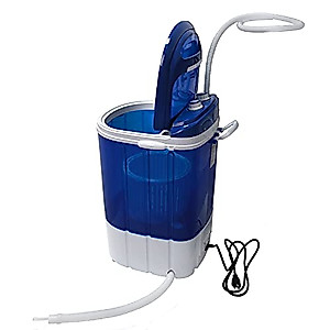 HTTMT- 7LB Capacity Portable Mini Washing Machine w/Spinner Timer Control Compact Clothes Laundry Washing Machine For Apartment Traveling RV Water Saving Kids [P/N: ET-HOME007-BLUE]