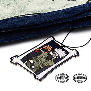 Naruto Shippuden Fleece Blanket for Couch Sofa and Bed | 45 X 60 Inches Naruto Blanket with Free Air Freshener Featuring Kakashi | Official Licensed | by Just Funky
