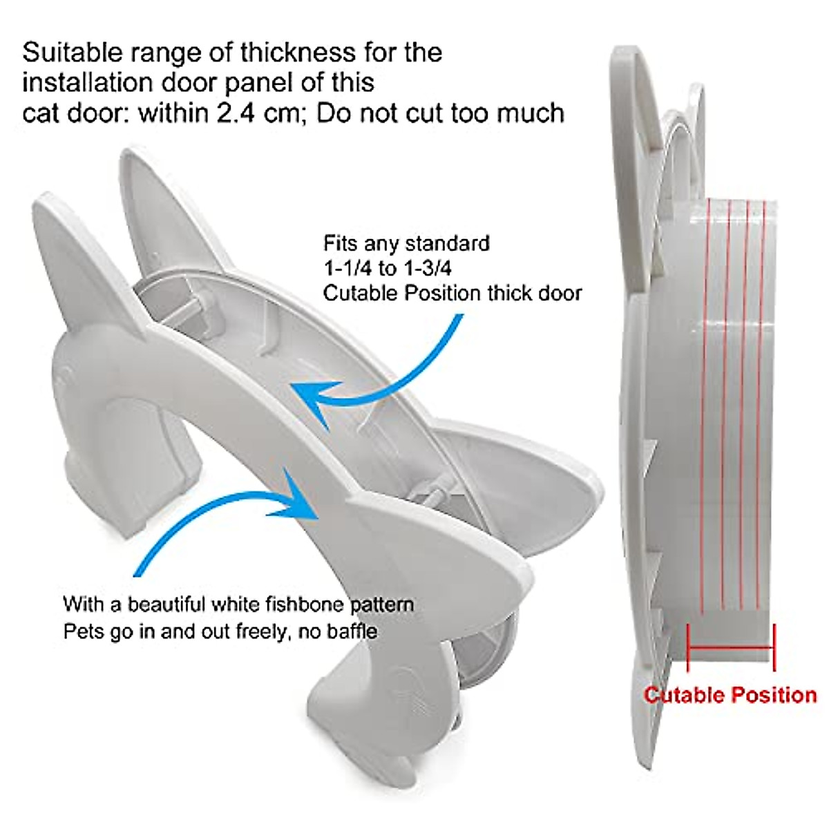 ikuso Indoor Cat Door, Cat Door for Interior Door, Pet Doors for Cat, Kitties and Kittens