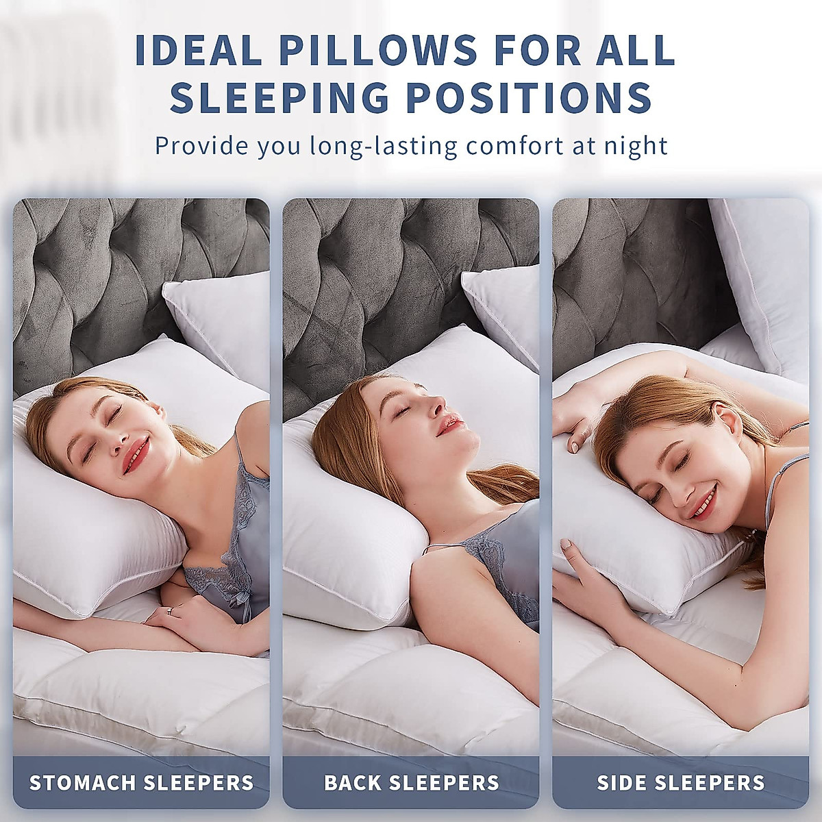 Mr.Ye Bed Pillows for Sleeping King Size 2 Pack Premium Luxury Hotel Quality Soft Pillows Down Alternative Filling for Back, Stomach or Side Sleepers, 20 x 36 Inches