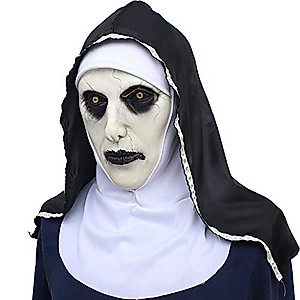 ABETER Scary Halloween Horror Mask, Creepy evil mask, Terrifying Halloween Costume Party Props Clearance (Nun mask)