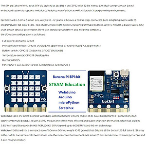 Banana Pi BPI-Bit Development Board with 600DMIPS EPS32 Module 448KB ROM and 520KB SRAM Support WiFi & Bluetooth for STEAM Education
