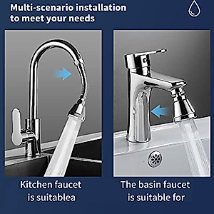 360°Swivel LED Faucet Sprayer,3Colors Temperature Controlled Faucet Spray Head,Anti- LED Faucet Sprayer,Anti-Splashing and Water-saving Faucet Sprayer Head for Kitchen and