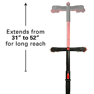 Mallory 14186ML Maxx-Force 52” Extendable Snowbrush and Ice Scraper Crossover Snow Tool, Red