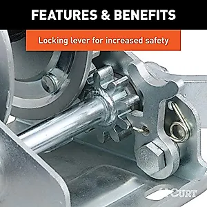 CURT 29423 Manual Hand Crank Boat Trailer Winch, 900 lbs Capacity, 6-1/2-Inch Handle, 3.25:1 Gear Ratio