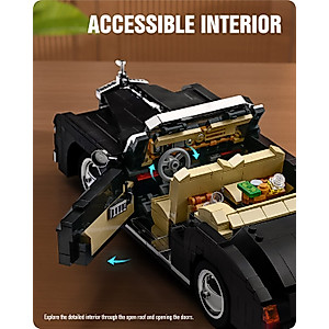 Nifeliz Retro Car ​Silver Cloud MOC Building Blocks and Construction Toy, Adult Collectible Model Cars Set to Build, 1:14 Scale Sports Car Model (1096 Pcs)