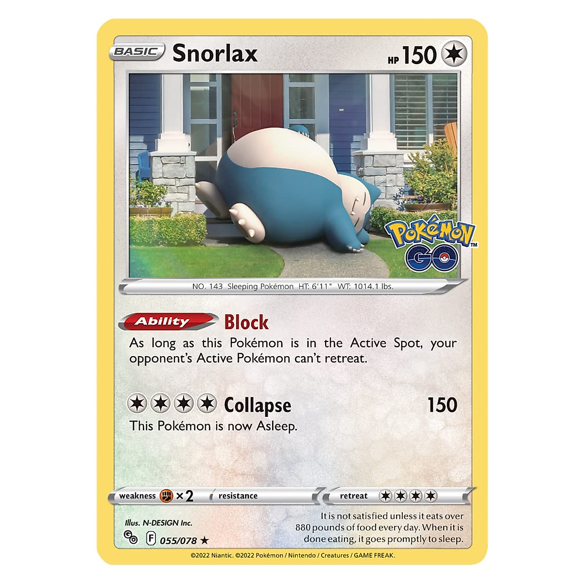 Pokémon TCG: GO Tin - Snorlax (2 Foil Cards & 4 Booster Packs)