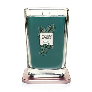 Yankee Candle Elevation Collection with Platform Lid Frosted Fir Scented Candle, Large 2-Wick, 80 Hour Burn Time