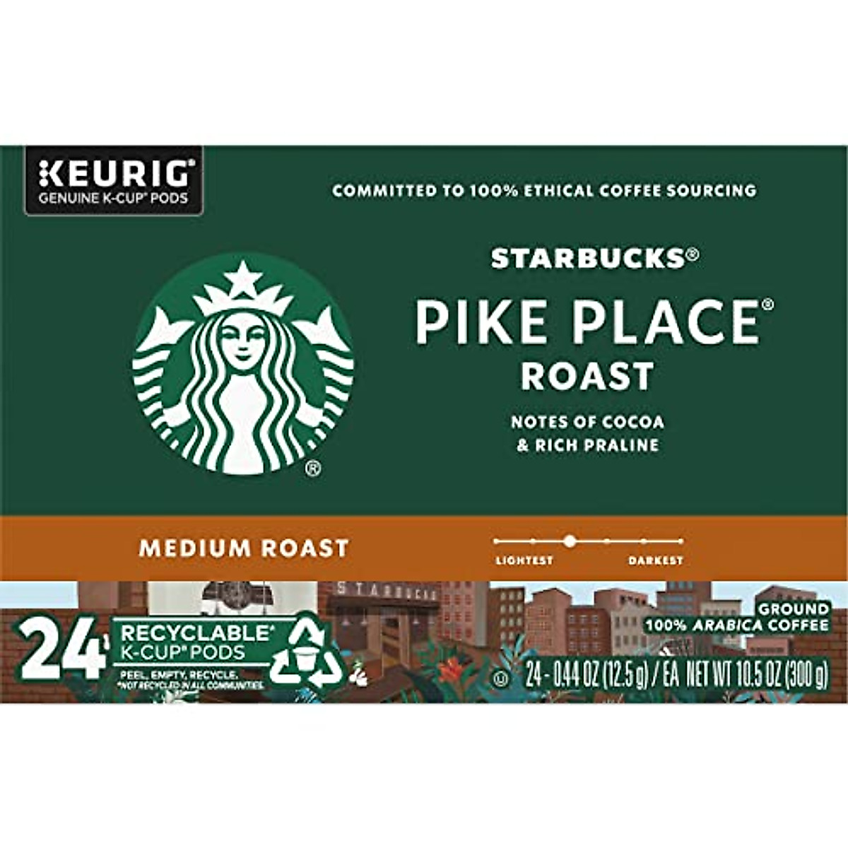 Starbucks Pike Place Roast, K-Cup Portion Pack for Keurig K-Cup Brewers, 24 K-Cups (Pack of 2)
