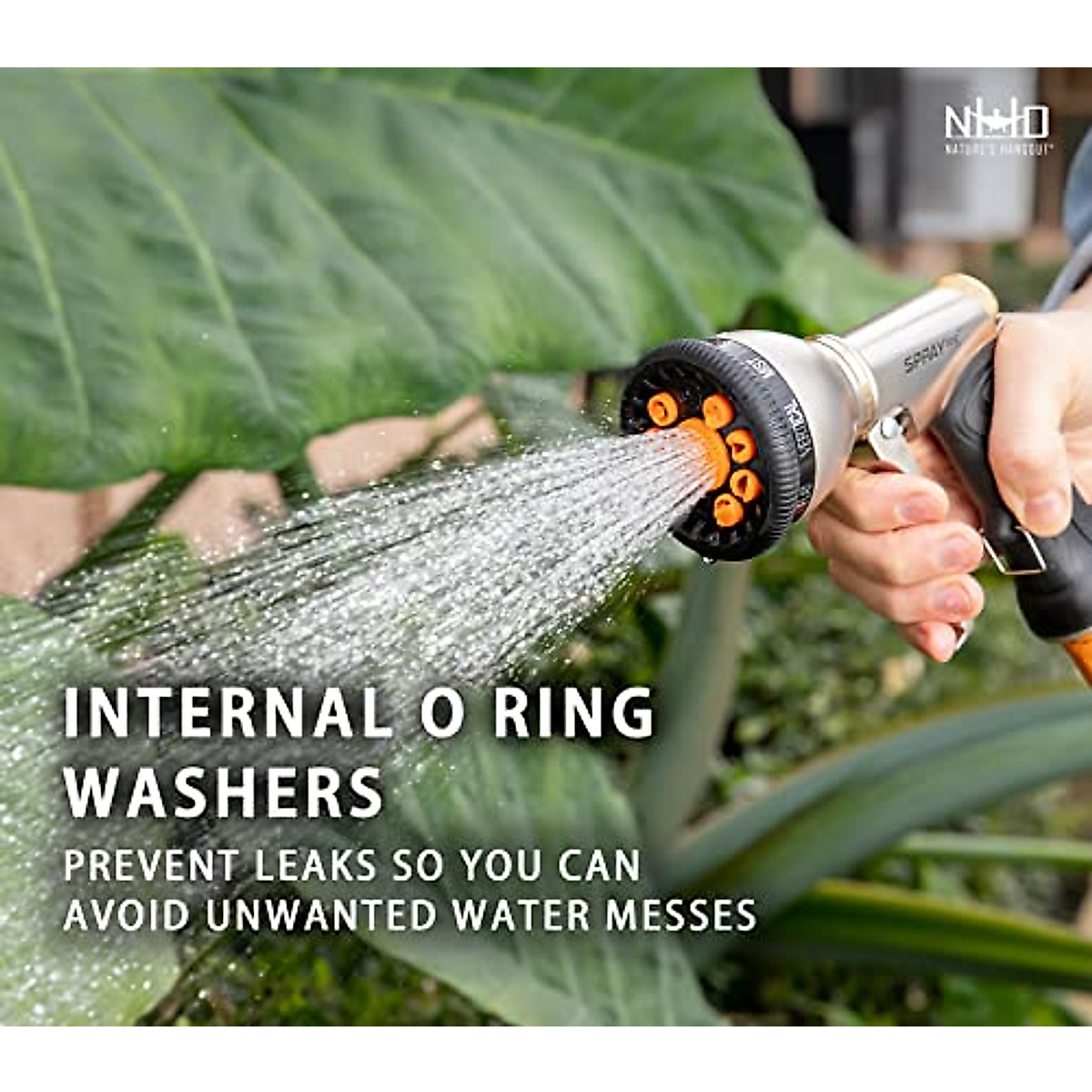 Hose Sprayer Nozzle – Premium Heavy Duty Garden Hose Nozzle - 9 Adjustable High Pressure Spray Nozzle Patterns - Water Hose Nozzle Best For Plants, Lawn, Car Wash, Patio, Dog -5 Extra Washers-SprayTec