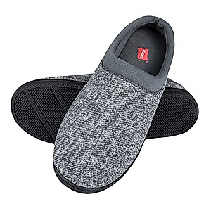 Hanes Comfort Soft Memory Foam Indoor Outdoor Clog Slipper Shoe - Men’s and Boy’s Sizes, Grey, X-Large