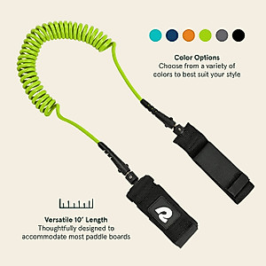 Retrospec Weekender 10' Paddle Board Safety Leash, Coiled for Stand Up Paddleboards