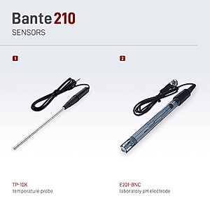 Bante 210 Benchtop pH Meter | Lab pH Meter for Routine Measurements, ±0.01 pH Accuracy, 3 Points Calibration, Equipped with pH Electrode, Temperature Probe and Buffers