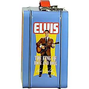AQUARIUS Elvis Retro Fun Box - Sturdy Tin Storage Box with Plastic Handle & Embossed Front Cover - Officially Licensed Elvis Merchandise & Collectible Gift for Kids, Teens & Adults