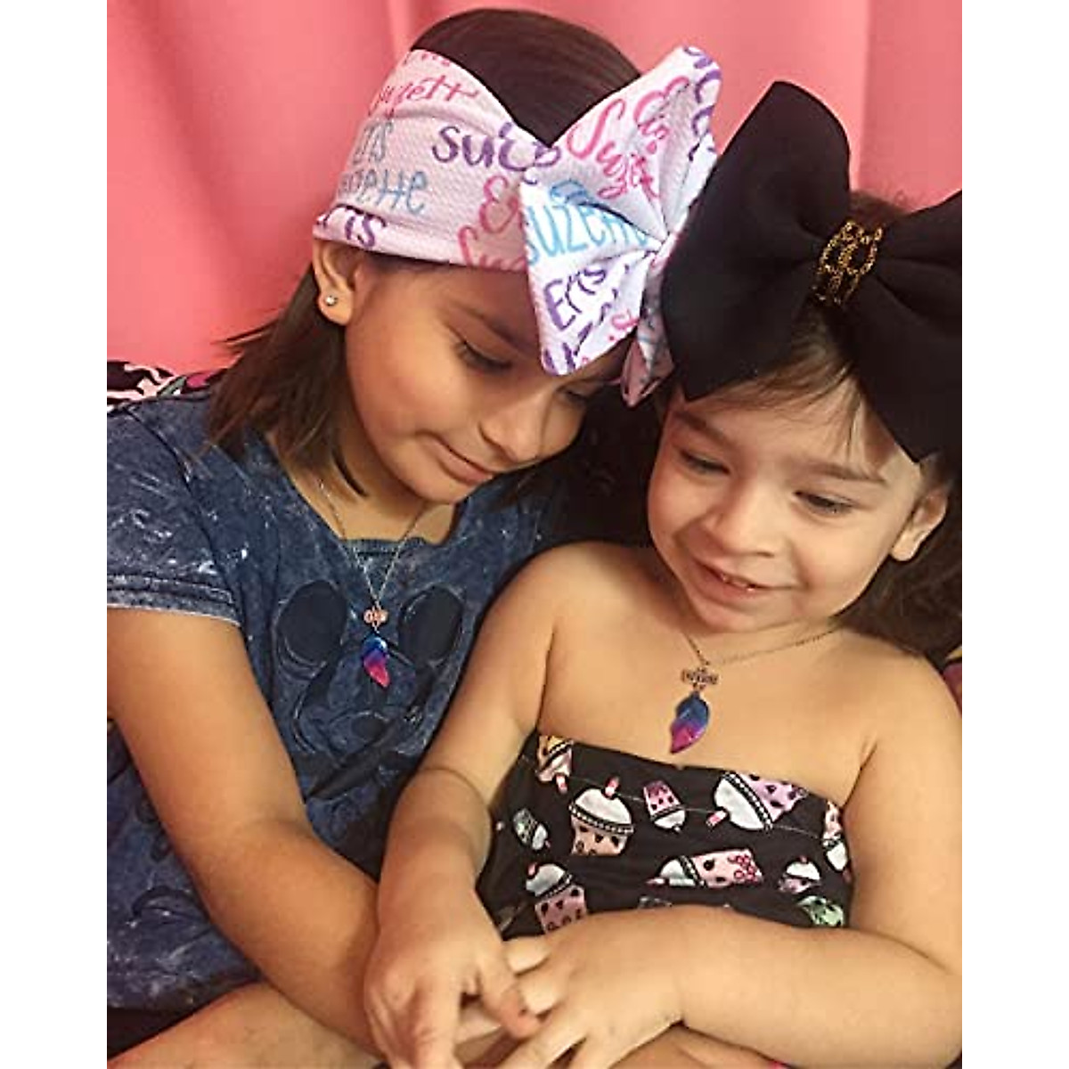 MJartoria BFF Necklace for 2-Split Heart Best Friends Forever Rainbow Colored Mermaid Tail Pendant Friendship Gifts Girls Best Friend Necklace