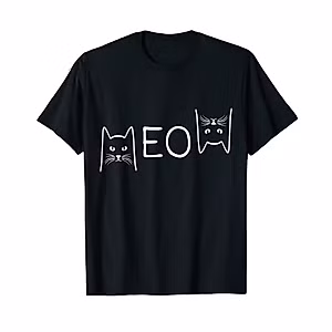 Meow Cat Shirt Meow Kitty Funny Cats Mom And Cat Dad T-Shirt
