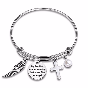 CYTING Brother Memorial Bracelet My Brother Was So Amazing God Made Him An Angel In Memory Of Brother Remembrance Jewelry Loss Of Brother Sympathy Gift (Brother Memorial Bracelet)