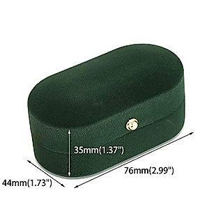FM FM42 Vintage Green Velvet Ring Box Holder Jewelry Display Storage Case for 2 Rings Wedding Engagement JB1007