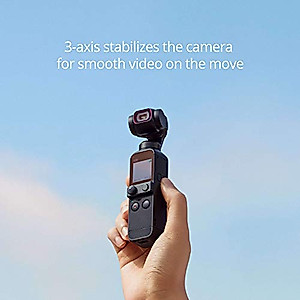 DJI Pocket 2 Creator Combo - 3 Axis Gimbal Stabilizer with 4K Camera, 1/1.7” CMOS, 64MP Photo, Pocket-Sized, ActiveTrack 3.0, Glamour Effects (Renewed)