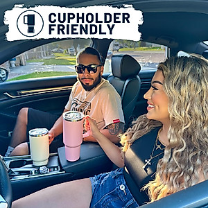 Crave Cups 40oz Tumbler with Lid and Straw l Reusable Spill Proof Double Wall Insulated Stainless Steel Water Bottle Travel Mug l Cupholder Friendly Vacuum Sealed Tumbler with Handle (Seafoam)