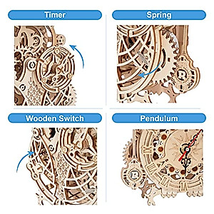 RoWood 3D Puzzles for Adults, Wooden Model Kits for Adults to Build, Birthday Gift for Adults & Teens (161 PCS)- Owl Clock