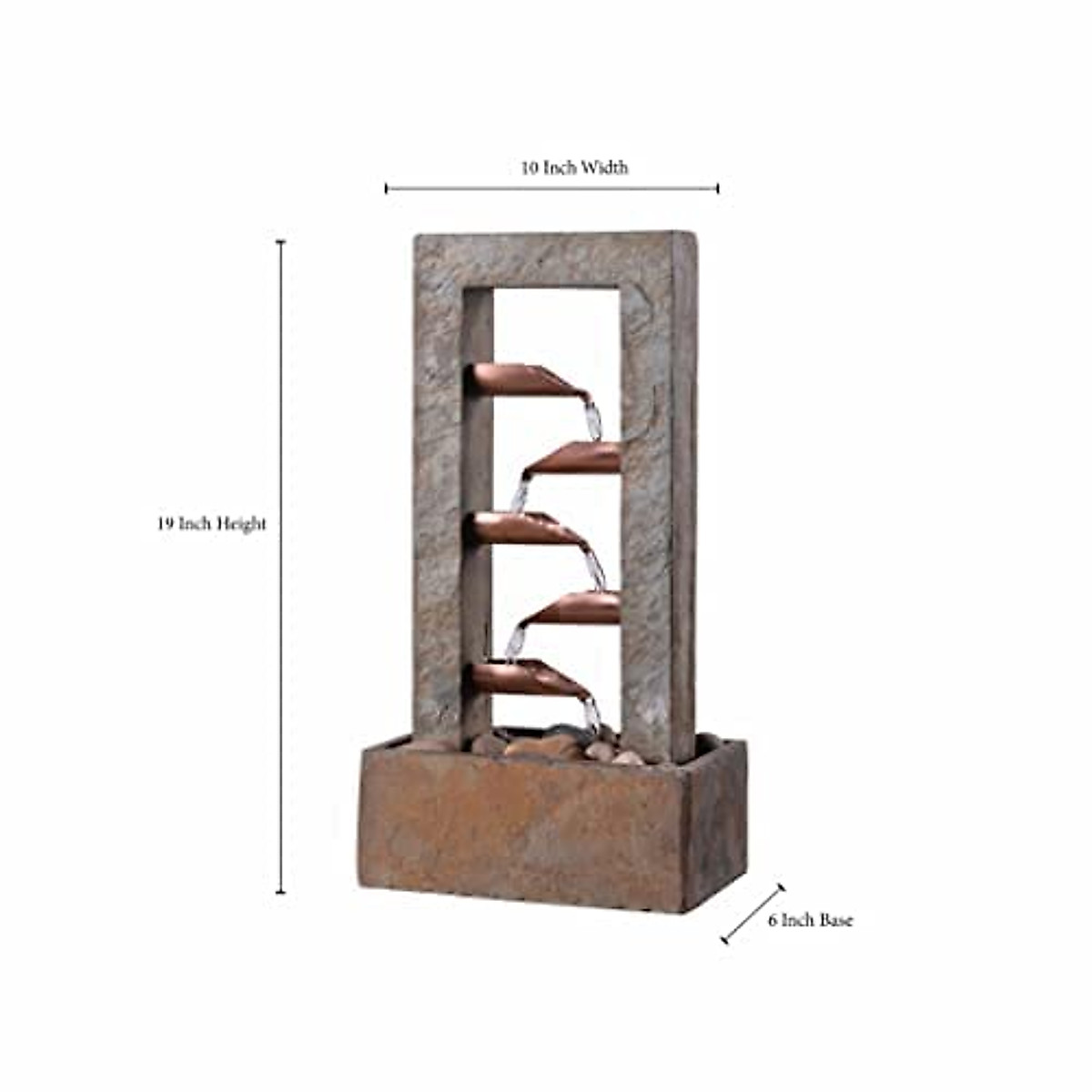 Kenroy Home 51008SLCOP Spillway Indoor Table Water Fountain, Slate and Copper