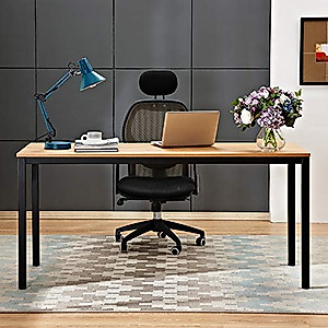 Need Computer Desk 63 inches Large Size Desk Gaming Desk Writing Desk with BIFMA Certification Workstation Office Desk,Teak Black AC3BB-160